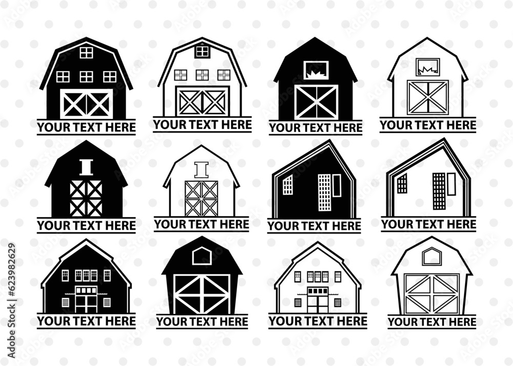Barn House Split Monogram, Barn House SVG, Farm Barn Svg, Farmar Svg ...