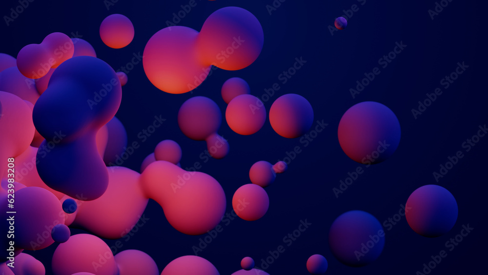 Metaverse 3d render morphing animation pink purple abstract metaball ...