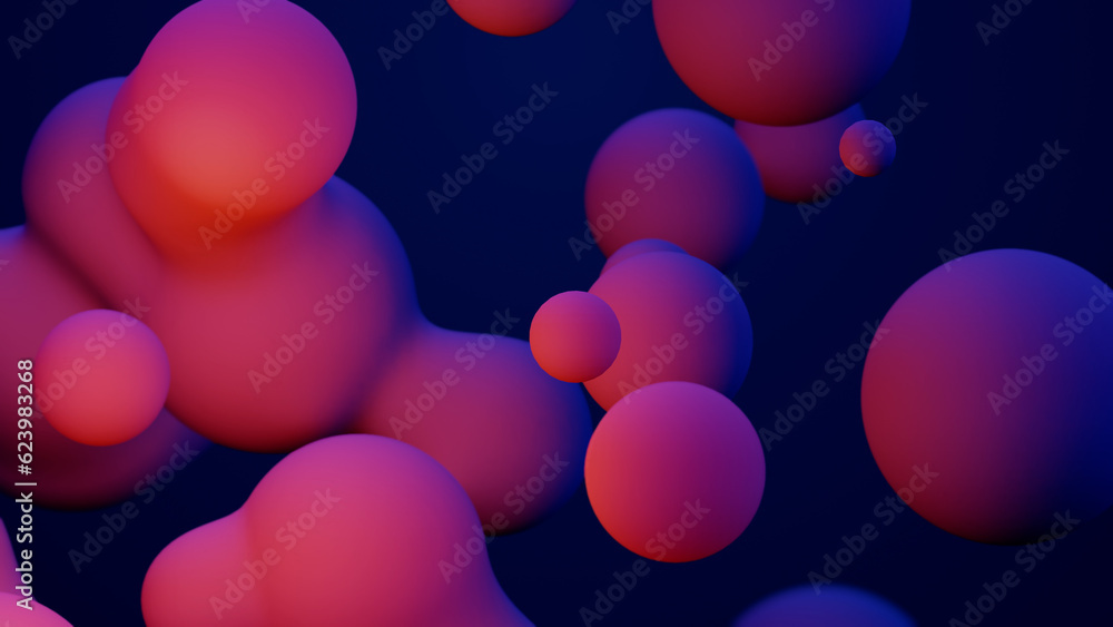Metaverse 3d render morphing animation pink purple abstract metaball metasphere bubbles art ...
