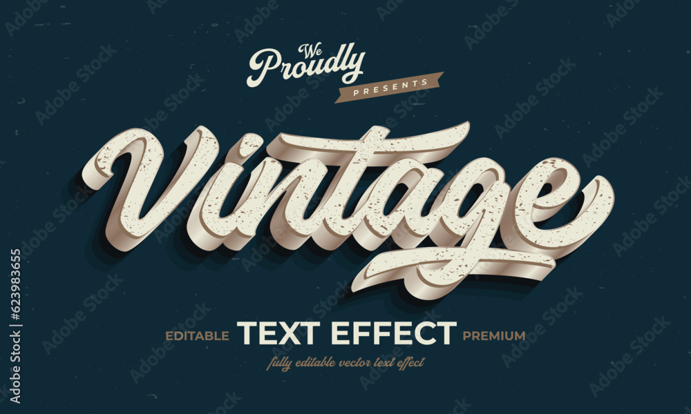 Poster vintage retro editable text effect alphabet font typography ...