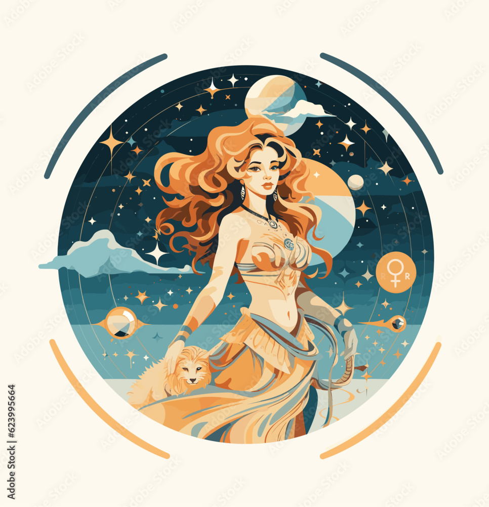 Retrograde Planet Venus In Leo Beautiful Venus Girl With A Lion On The
