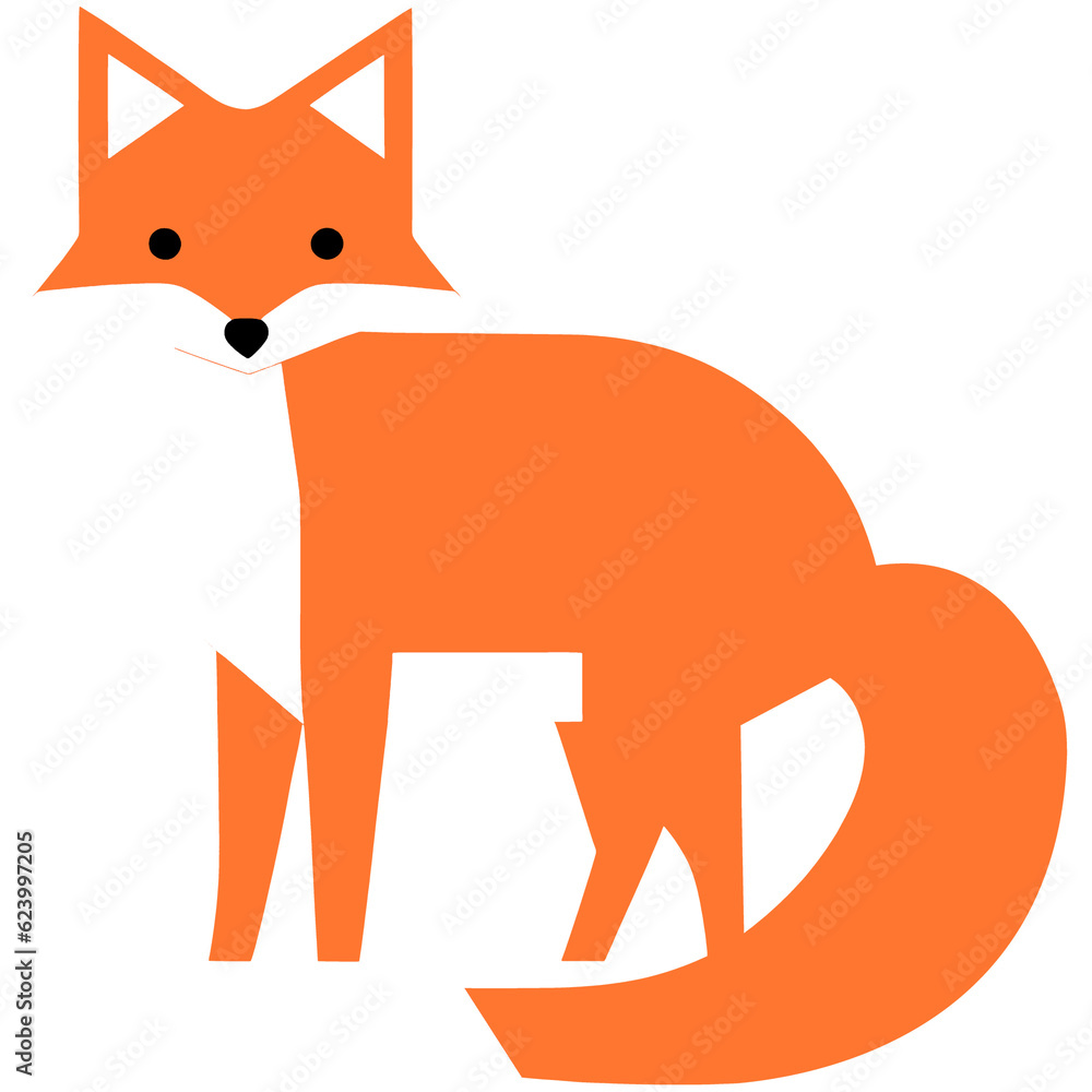 red fox cartoon logo on transparent background Stock Illustration ...
