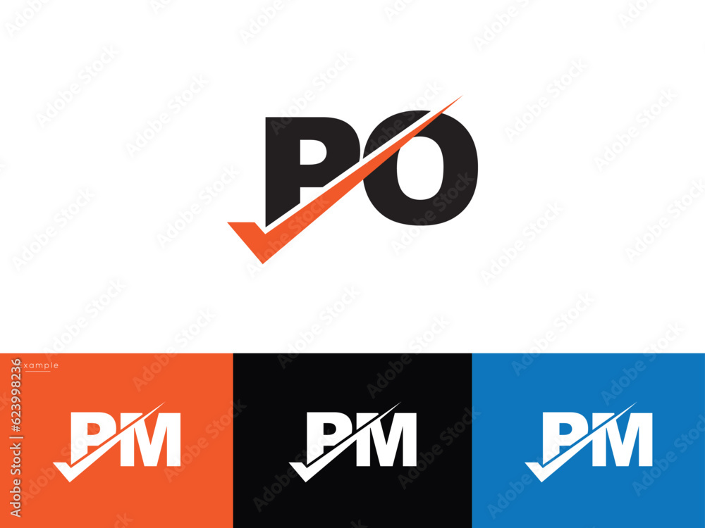 Positive po op Checkmark Logo Letter Vector Template Stock Vector ...