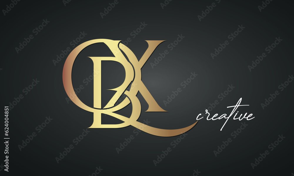 luxury letters QBX golden logo icon premium monogram, creative royal ...