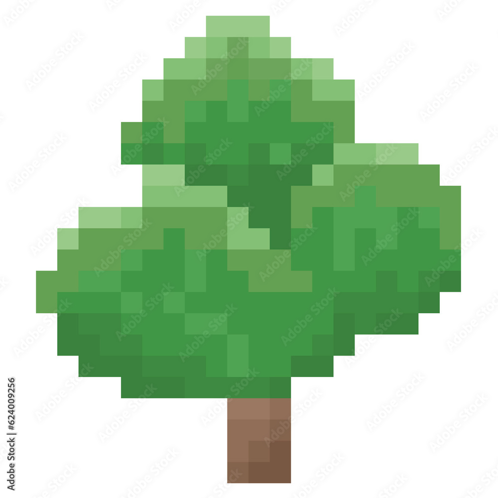 cute green pixel art tree png Stock Illustration | Adobe Stock