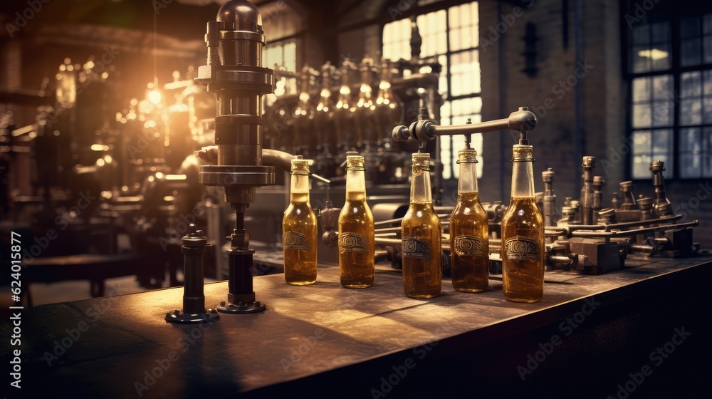 In the depths of a beer factory Created With Generative AI Technology ...