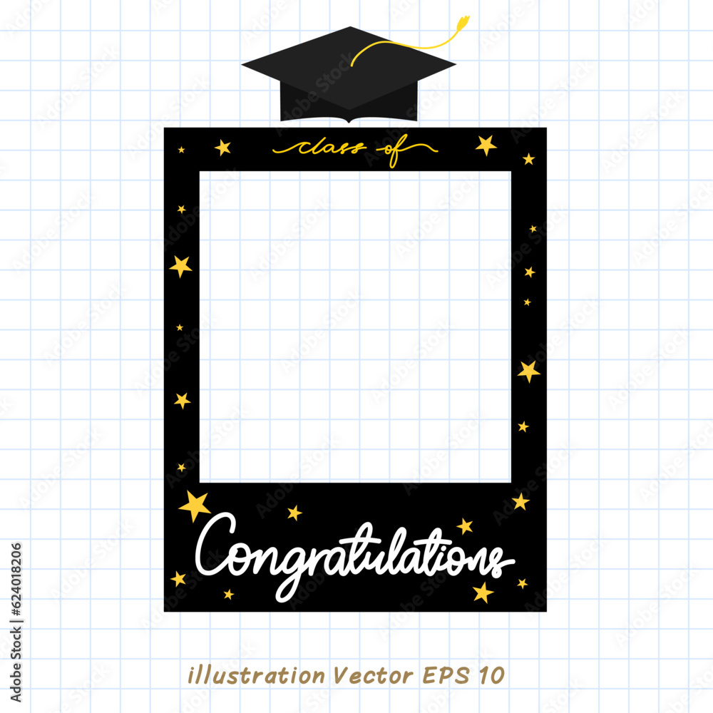 Frame with Graduation cap and graduation certificate and ...