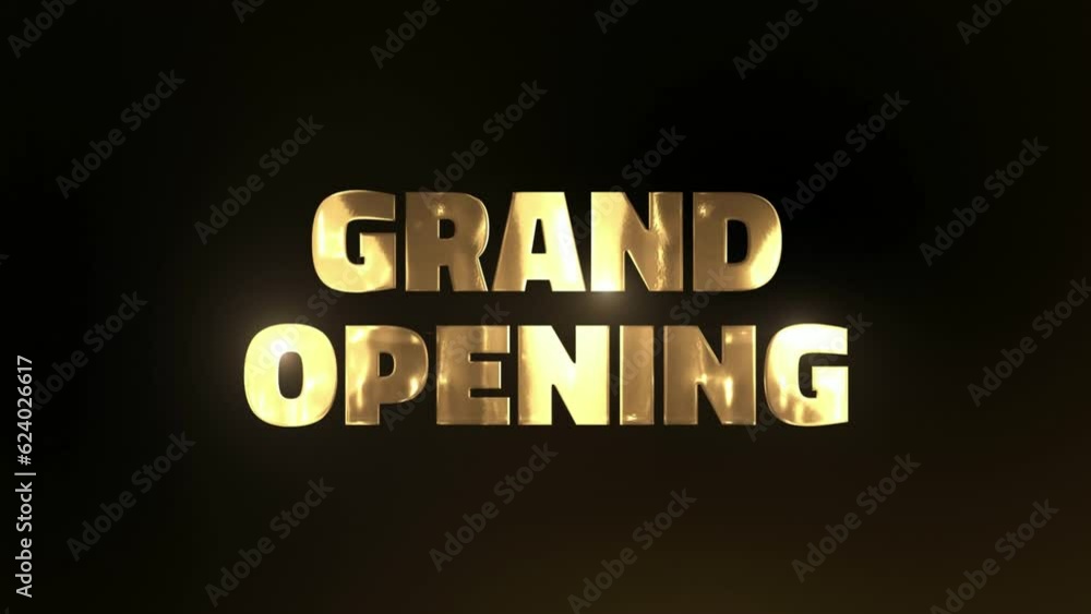 Golden Elegant Grand Opening Text Animation in Luxury Gold Color. Grand ...