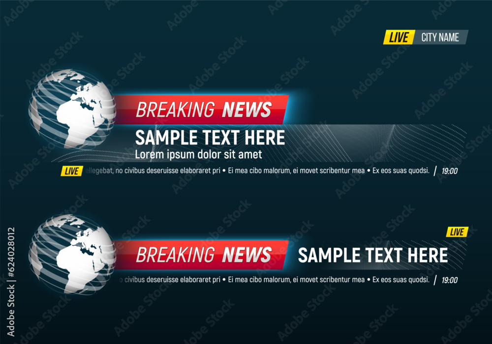 Lower third for news header. Breaking news. Vector template for your ...