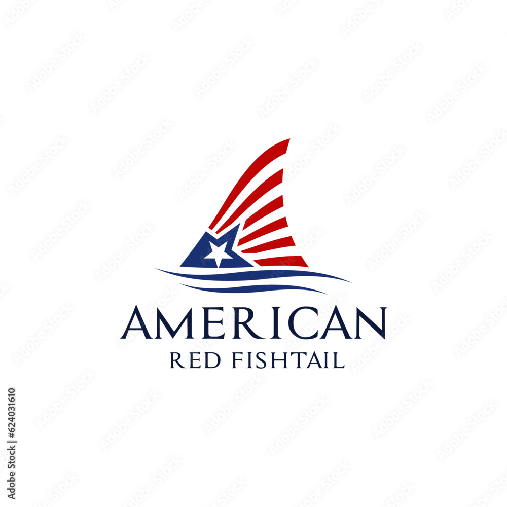 American red fishtail logo, perfect for the restaurant industry ...