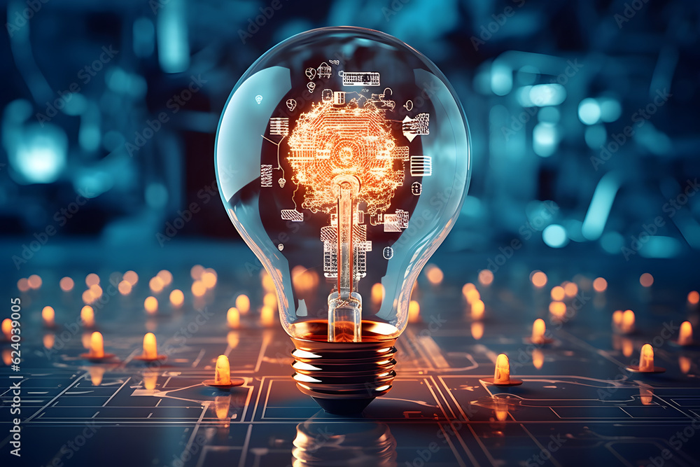 technology light bulb Stock Photo | Adobe Stock