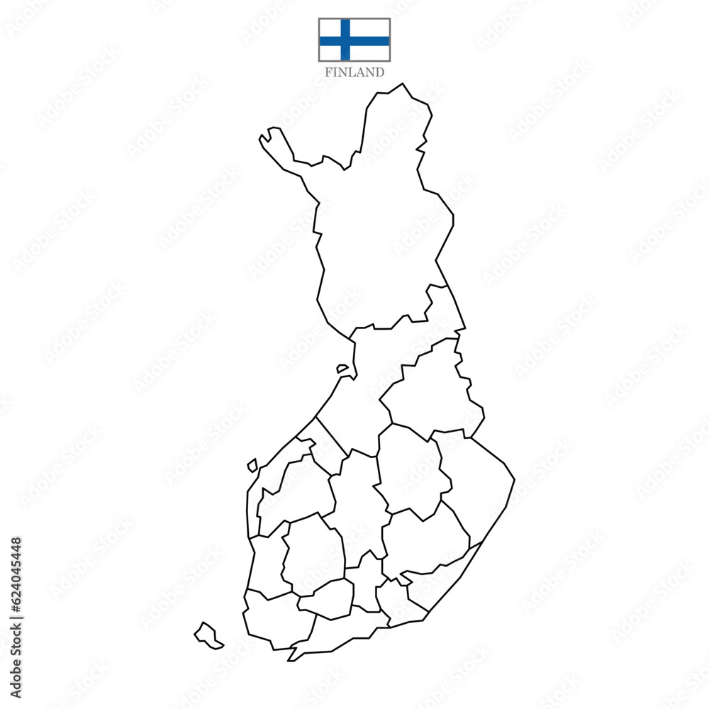 Finland map background with states. Finland map isolated on white ...