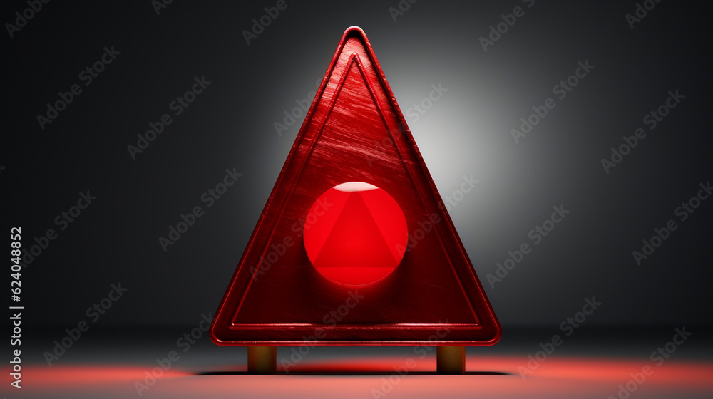 Realistic red caution warning sign for attention exclamation mark ...