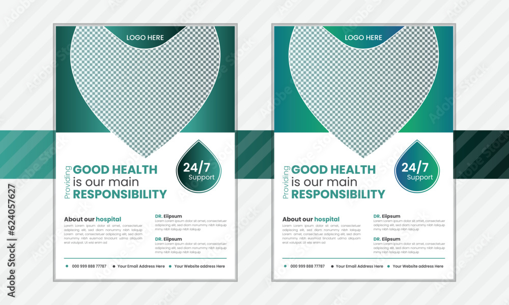 Vetor de Medical Flyer Design for health care a4 template design for ...