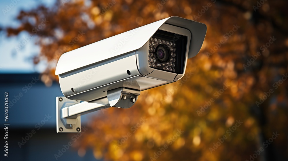 CCTV camera technology with blur background Stock Illustration | Adobe ...