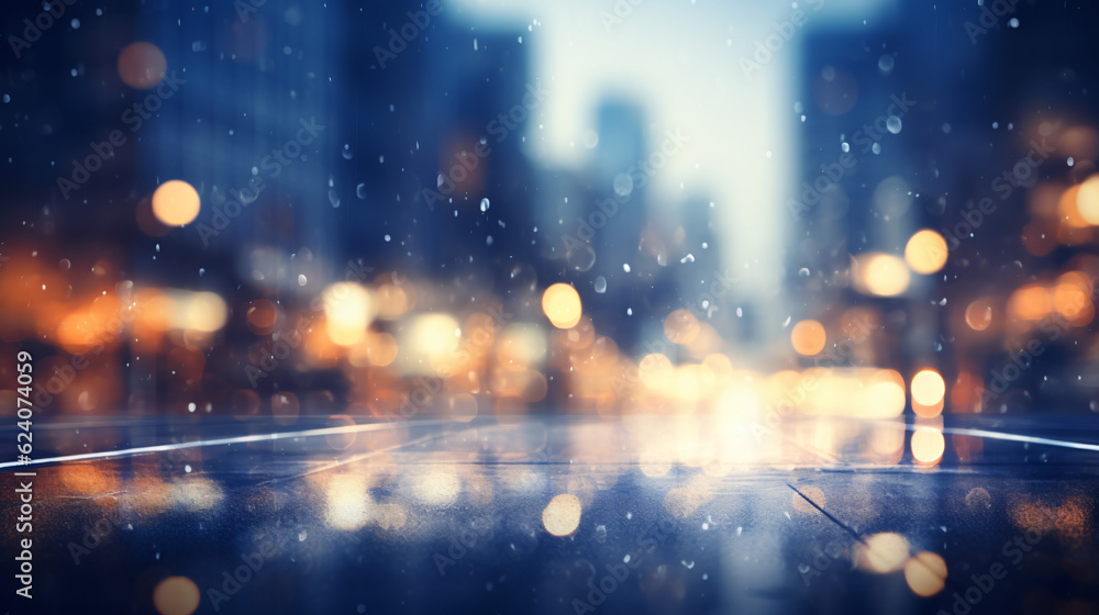 bokeh background from a city scene in blue color palette Stock ...
