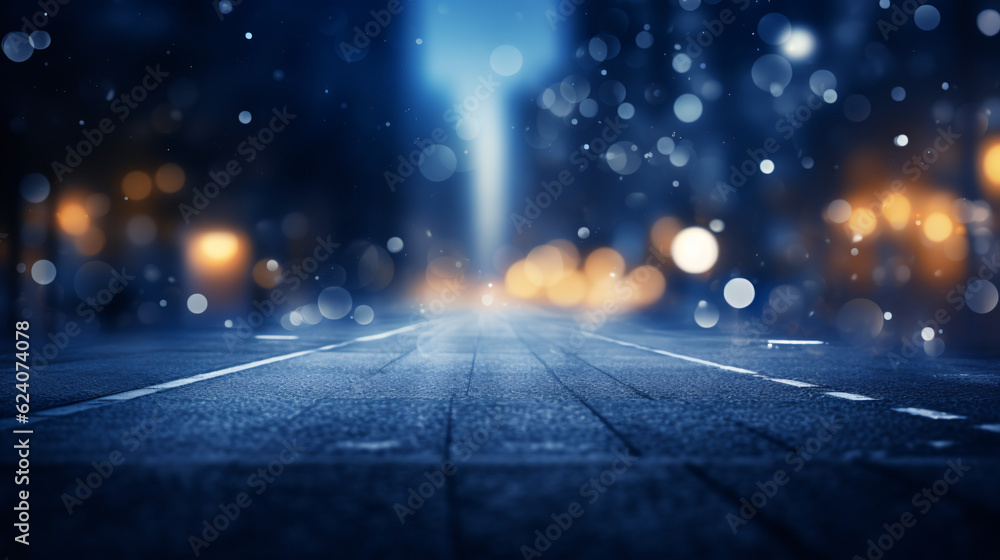bokeh background from a city scene in blue color palette Stock ...