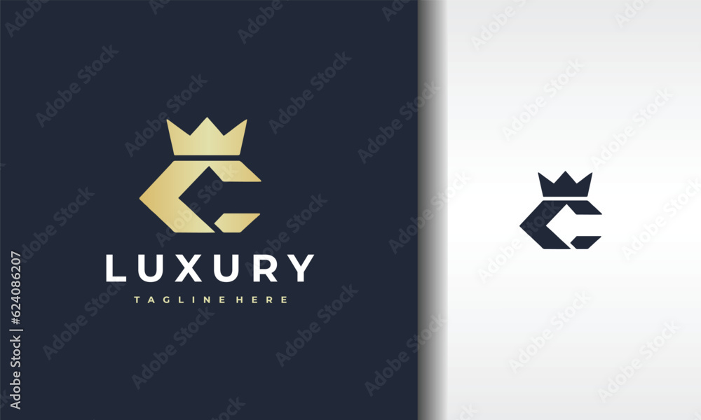 letter C crown luxury logo Stock Vector | Adobe Stock