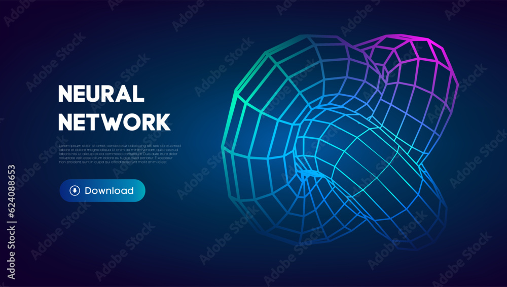 Neural network abstract technology science background. Human brain ...