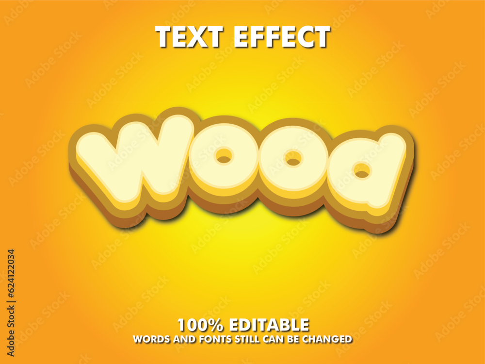 vector Wood text effect editable template, wood text, fun font, wood ...