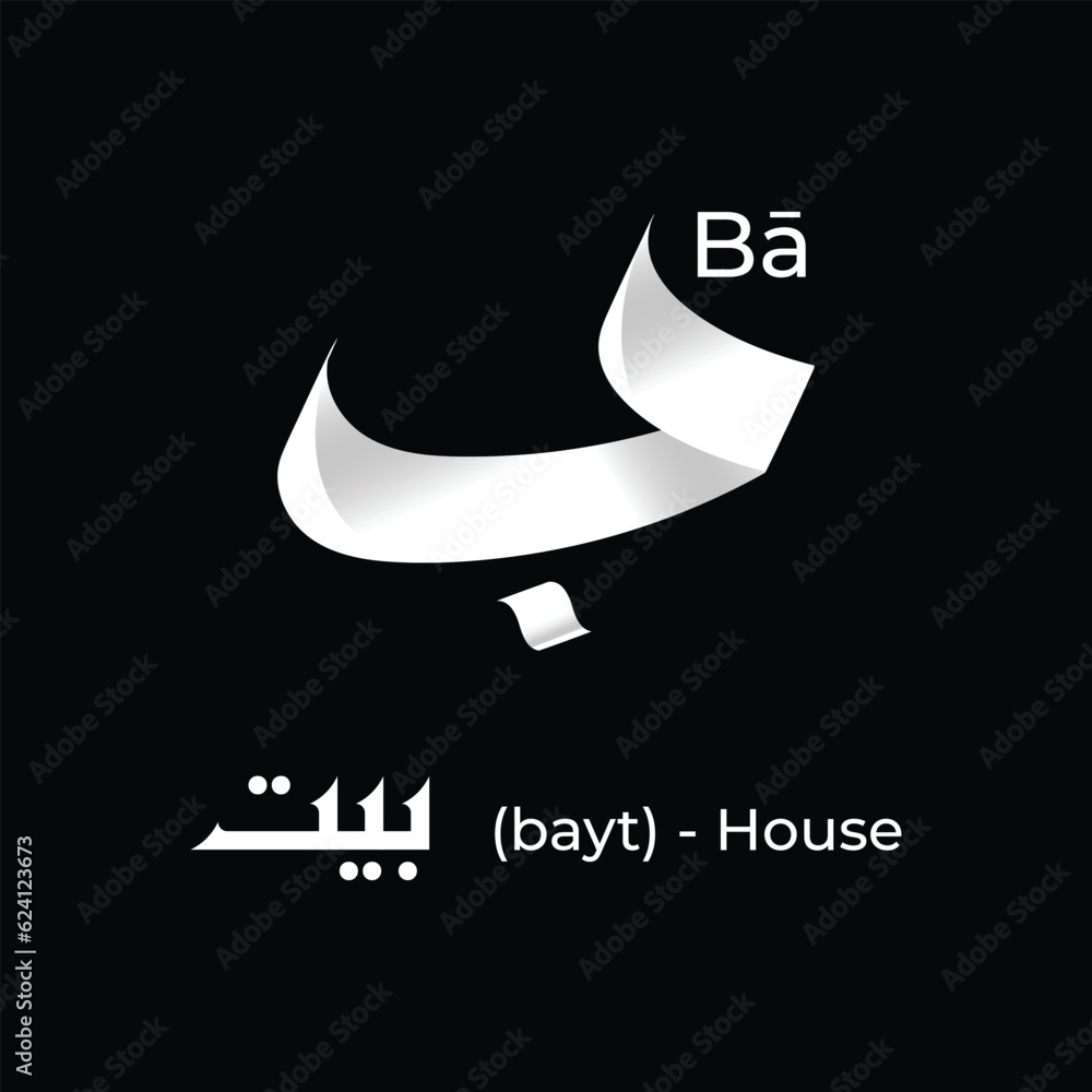 Arabic Alphabet | The letter Bā in Arabic Stock Vector | Adobe Stock