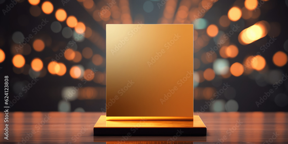 award plaque gold glossy luxury empty square winner trophy template for ...