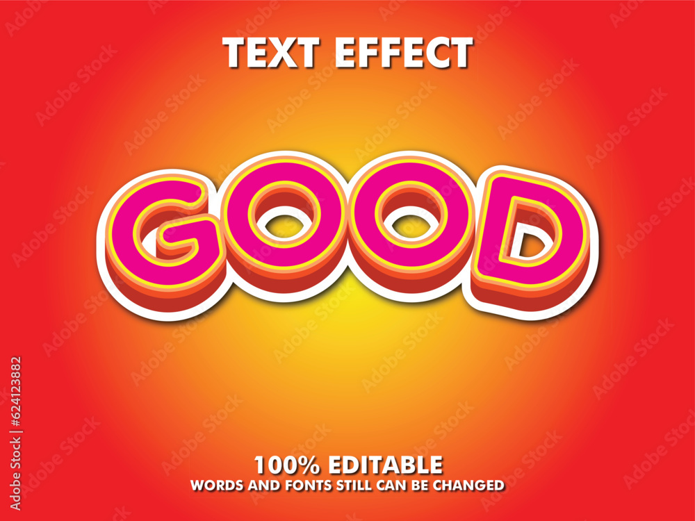 vector good text effect editable template, good text, fun font, good ...