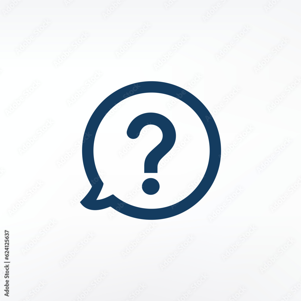 Question mark vector icon, ask symbol. FAQ and help pictogram, flat ...