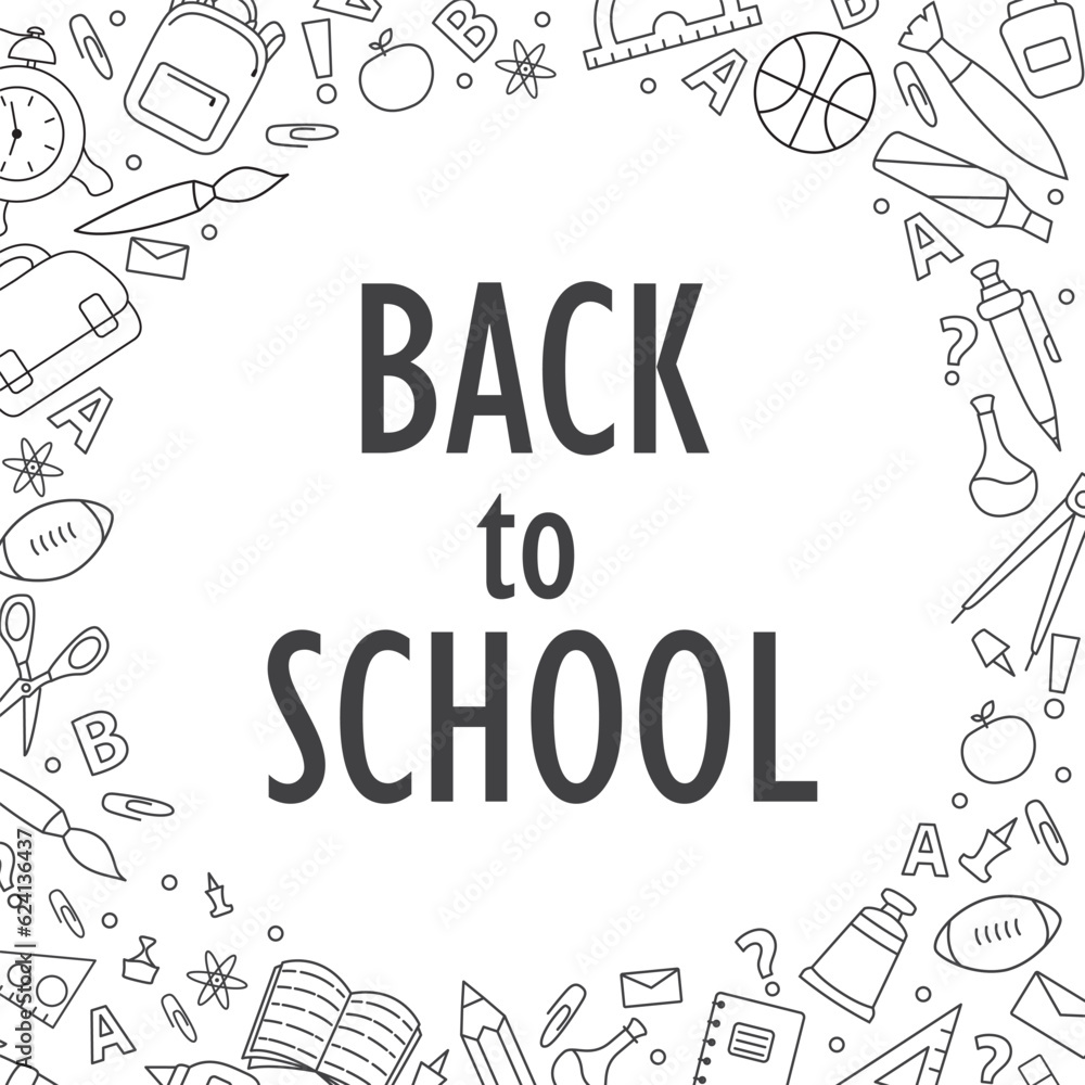 Design sketch outline element of education.Draw doodle style.School ...