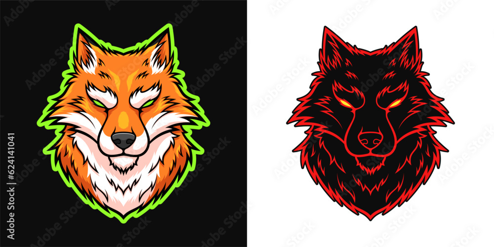 Vetor de Red fox logo, sport fox mascot, vector illustration. Cartoon ...