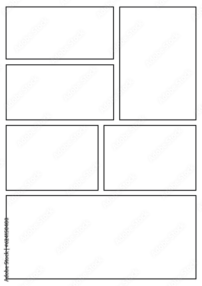 Manga storyboard layout A4 template for rapidly create papers and comic ...