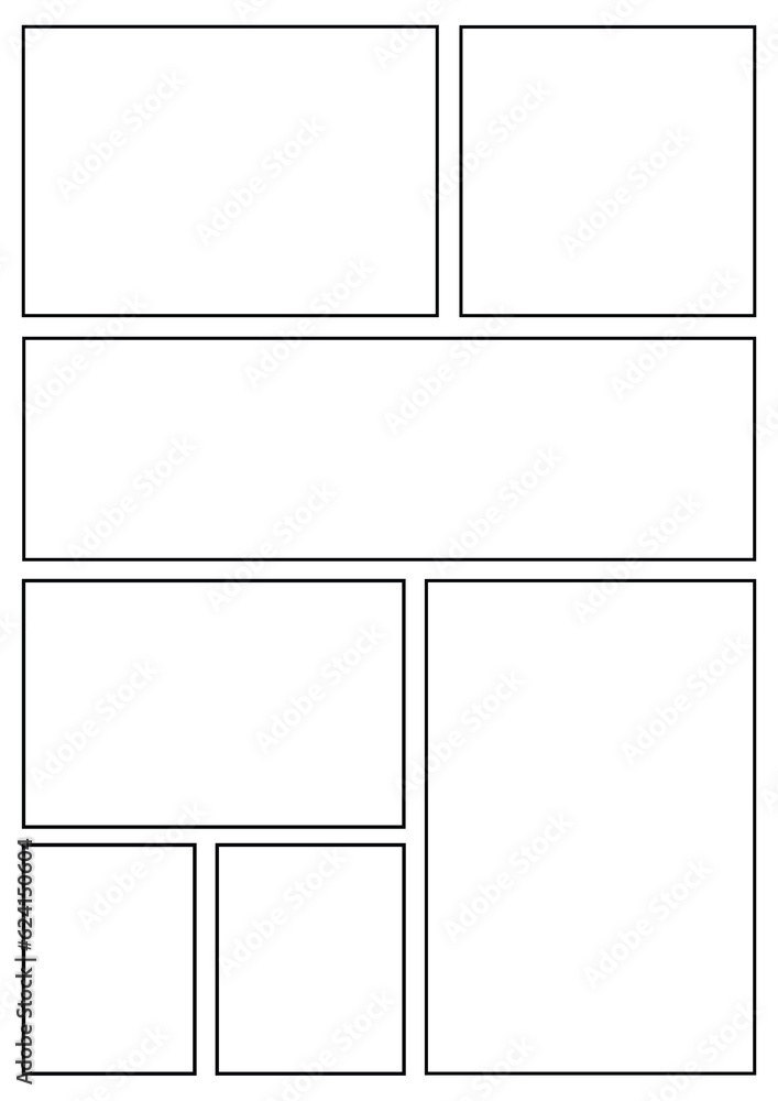 Manga storyboard layout A4 template for rapidly create papers and comic ...