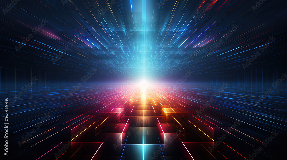 Tetris Hyperspace, minimalist neo colored background for illustration ...