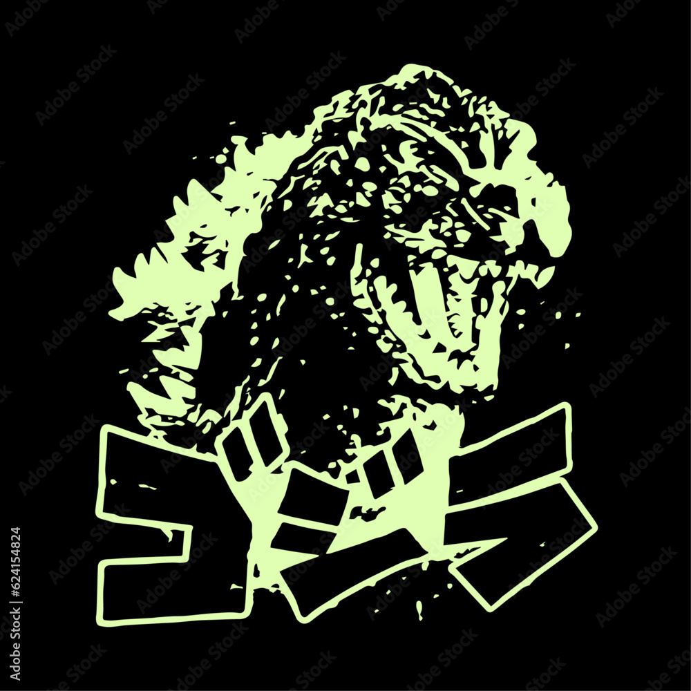 Godzilla vector graphic T shirt design. Apparel clothing prints eps svg ...