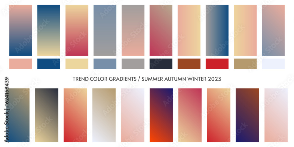 New fashion color and gradients trend 2023. Color palette forecast of ...