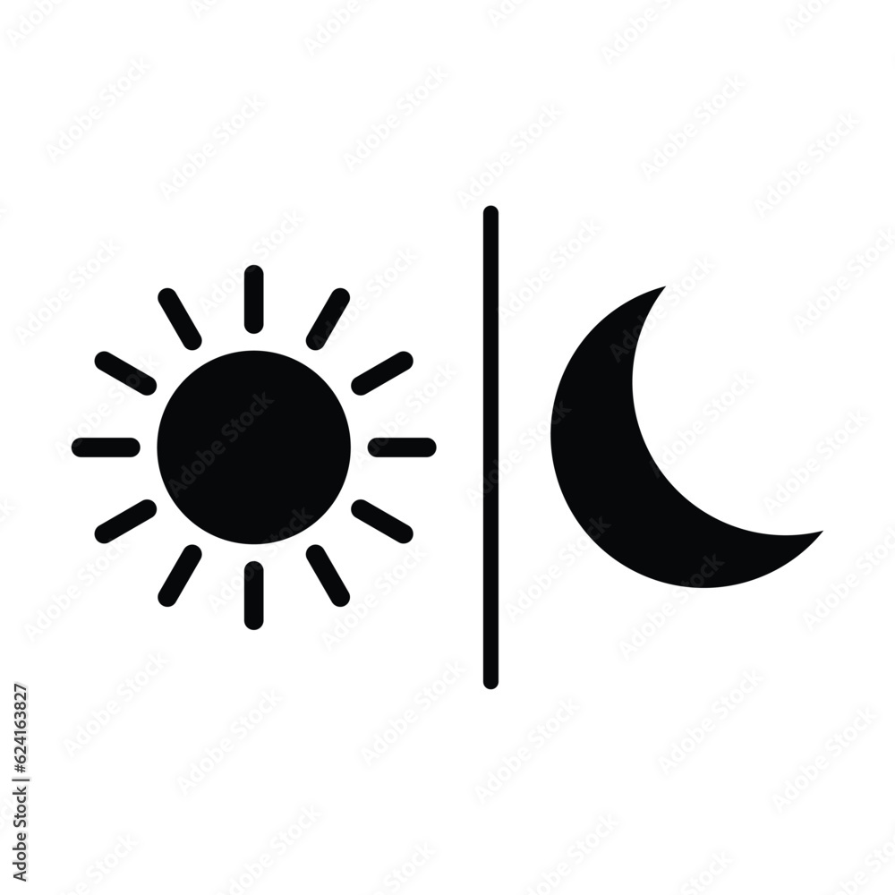 sun and moon icon vector day and night sign Stock Vector | Adobe Stock
