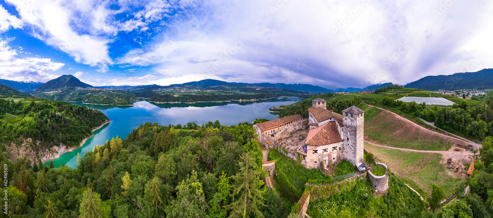 most famous and beautiful medieval castles of northern Italy. scenic ...