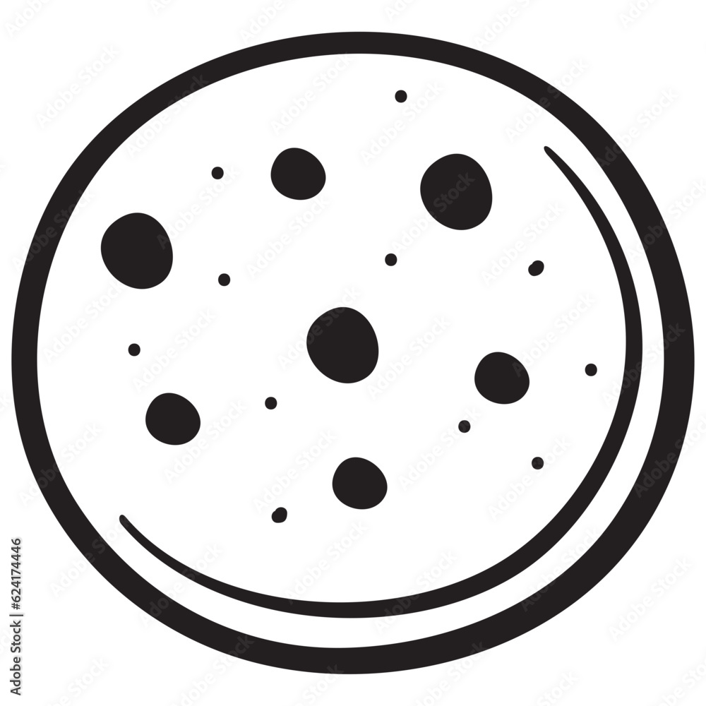 Black single round cookie line icon. Simple tasty sweetness flat design ...
