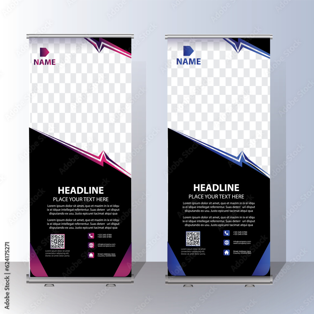 Roll Up Banner Signage Standee Template for Advertising and ...