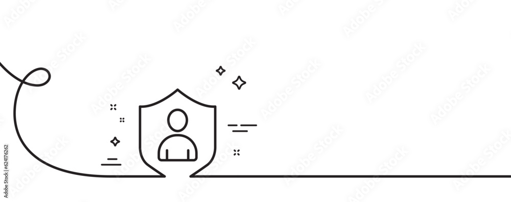 Vektorová grafika „User Protection line icon. Continuous one line with ... Vektorová grafika „User Protection line icon. Continuous one line with ...
