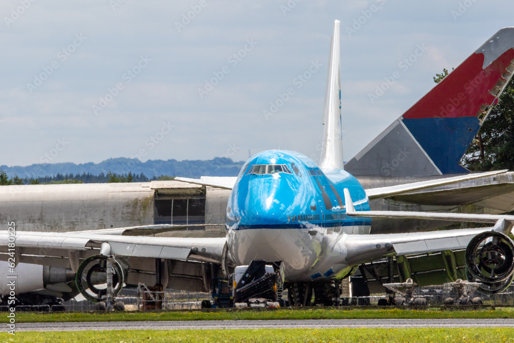 ready for scrapping airplanes at the airport jumbos Stock Photo | Adobe ...
