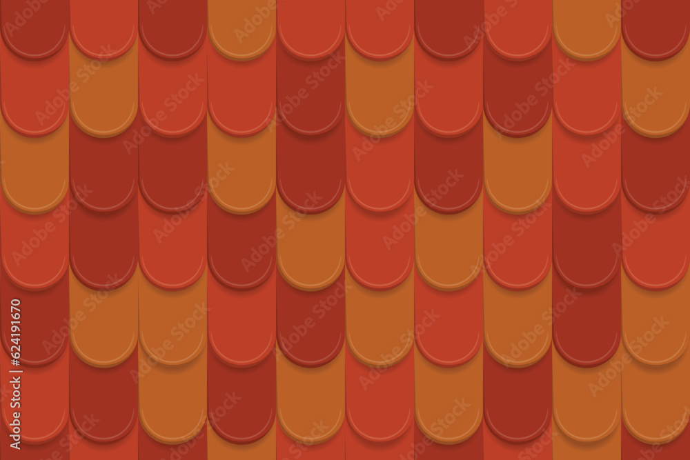 Cartoon tile roof texture, seamless vector pattern Stock Vector | Adobe ...