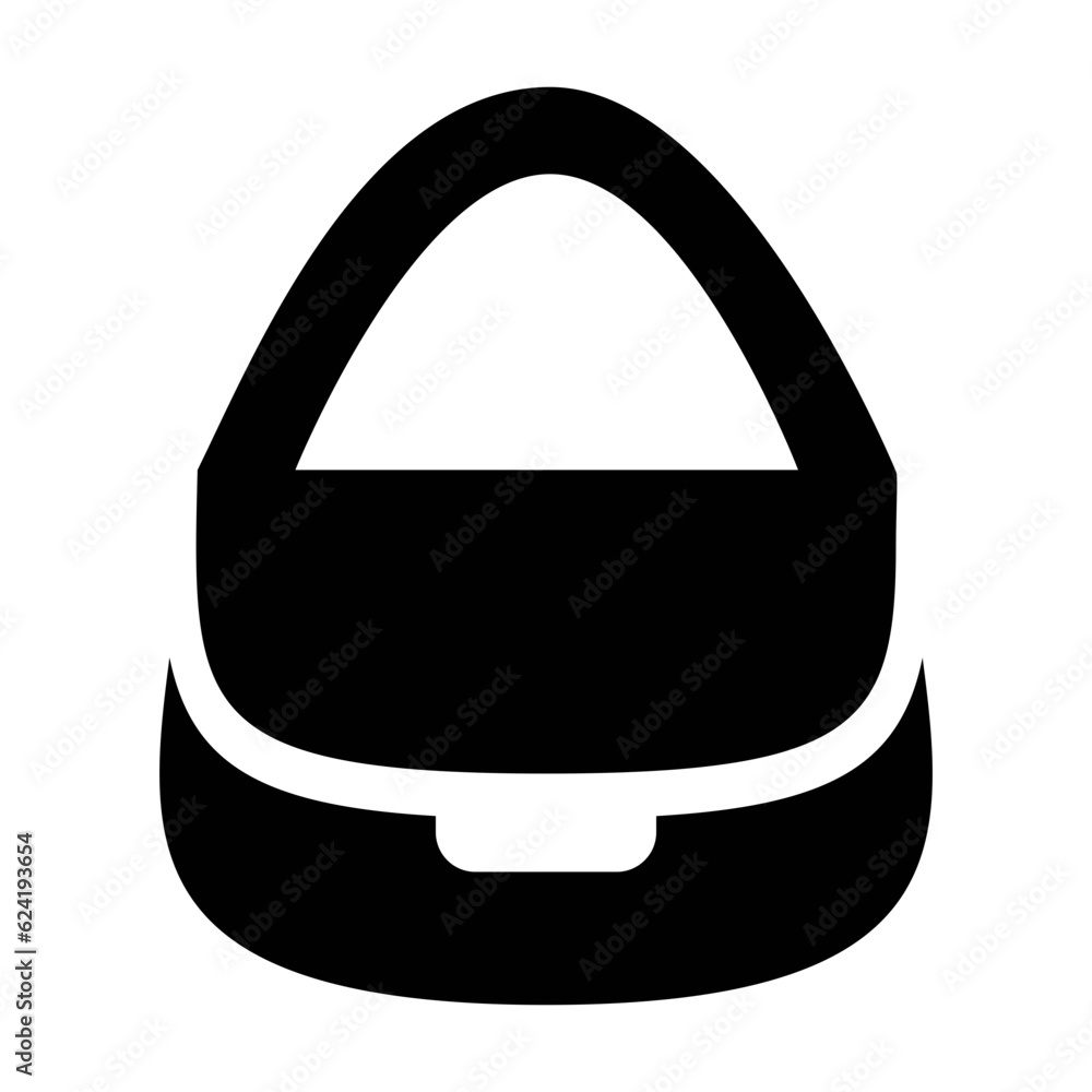 Black single luxury handbag icon, simple fashion flat design pictogram ...