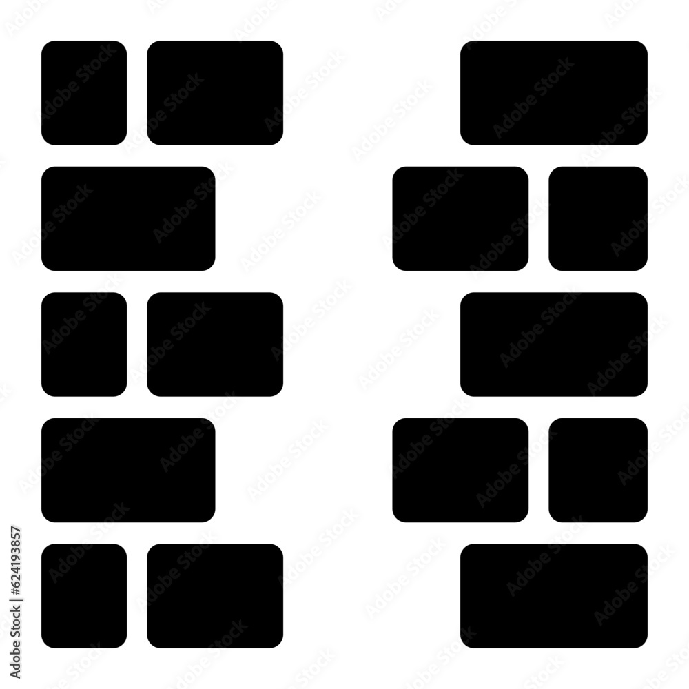 Black brick wall with broken hole icon, simple broken unsafe building ...