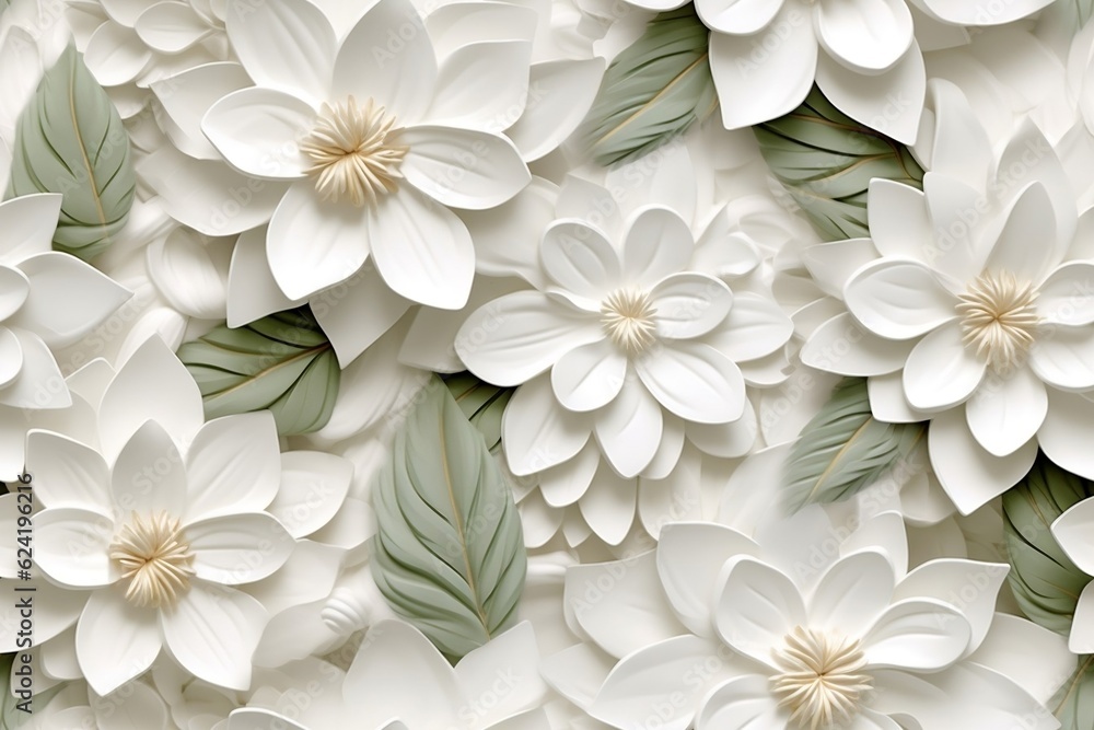 a beautiful 3d luxury floral seamless pattern background, colorful 3d ...