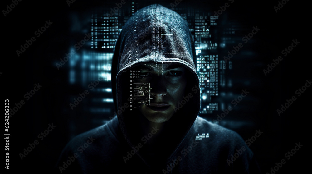 Hacker Typing Computer Concept Of Cybercrime Cyberattack Dark Web