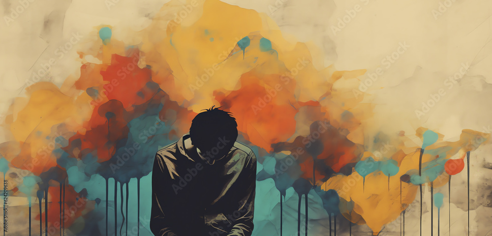 Mental Illness Depression State of Mind Concept, Generative AI ...