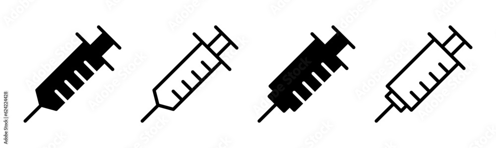 Syringe icon set illustration. injection sign and symbol. vaccine icon ...