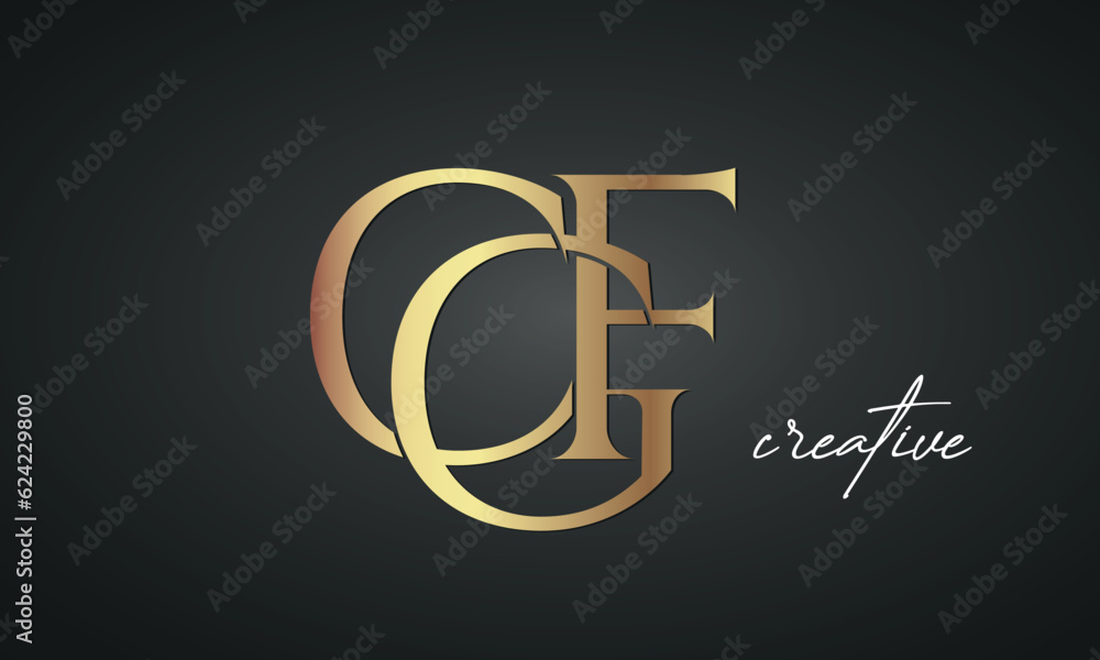 luxury letters CGF golden logo icon premium monogram, creative royal ...