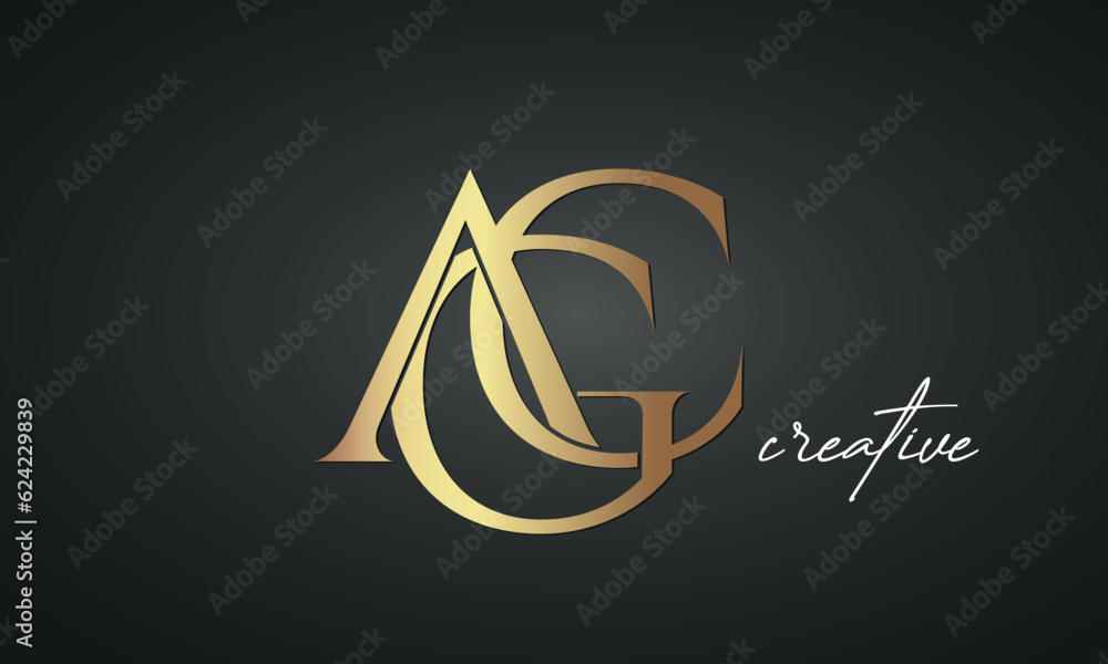 luxury letters AGC golden logo icon premium monogram, creative royal ...